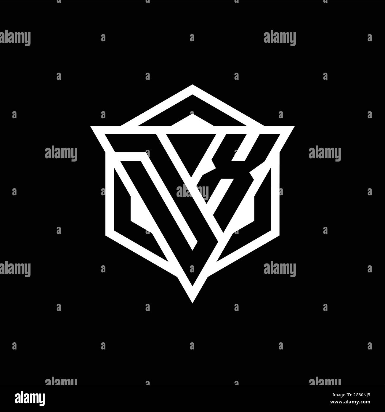 DX logo monogram with triangle and hexagon shape combination isolated ...