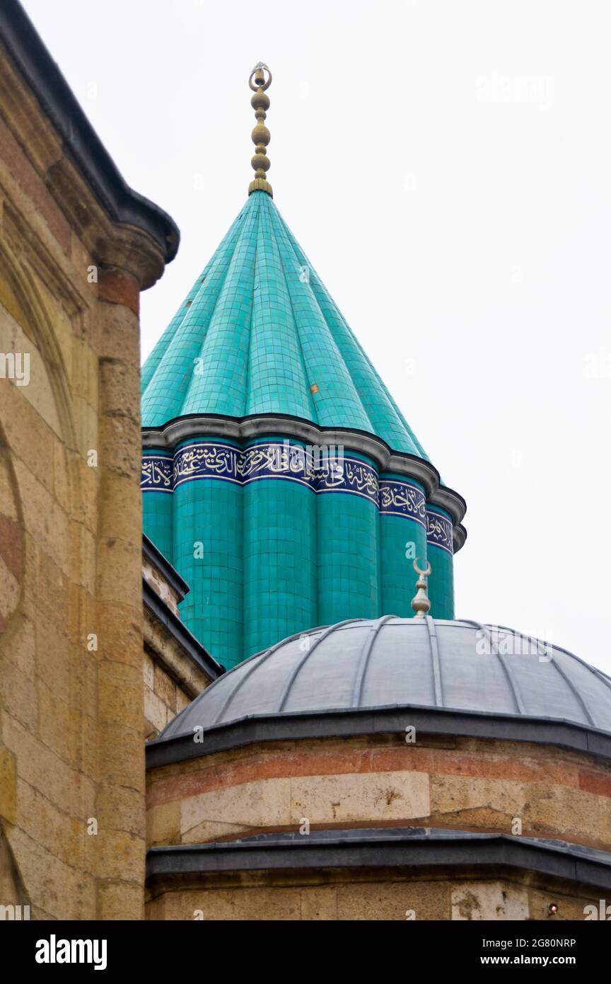 Mevlana museum green tower and Mosque in Konya, Turkey, religious ...