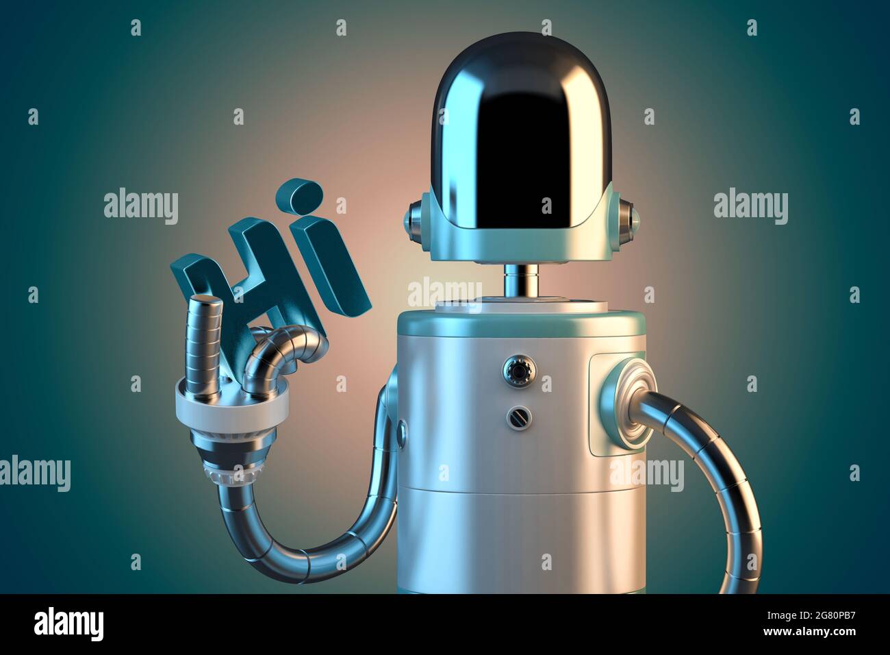 Friendly robot. 3D illustration. Isolated Stock Photo - Alamy
