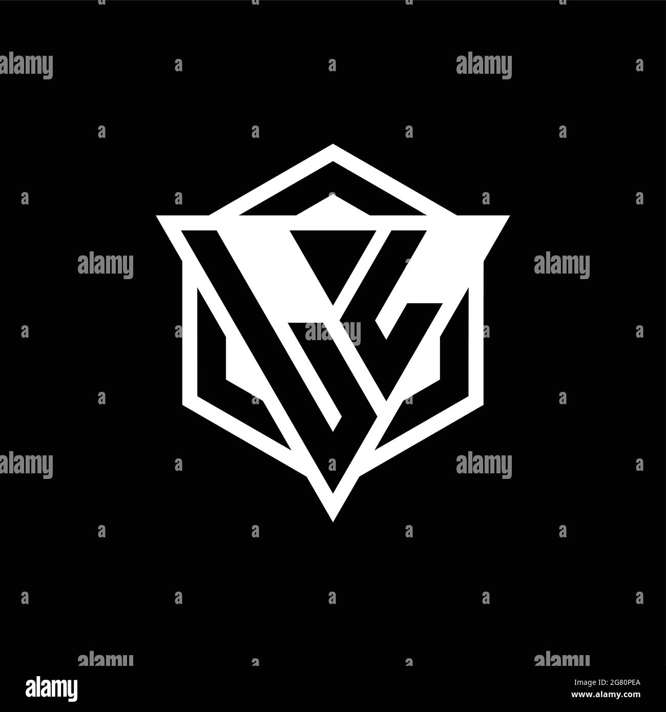LL logo monogram with triangle and hexagon shape combination isolated ...