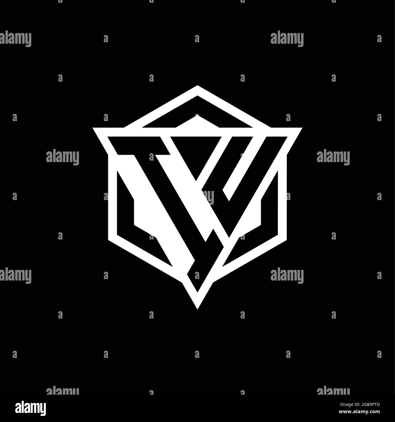 IU logo monogram with triangle and hexagon shape combination isolated ...