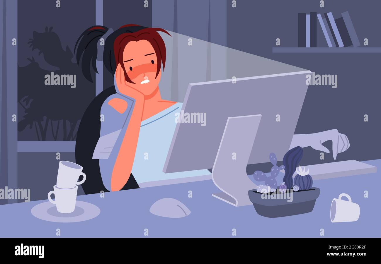 Cartoon tired woman hi-res stock photography and images - Alamy