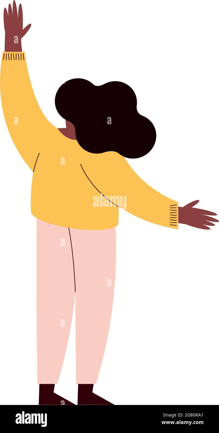 afro woman left handed lifting hand Stock Vector Image & Art - Alamy