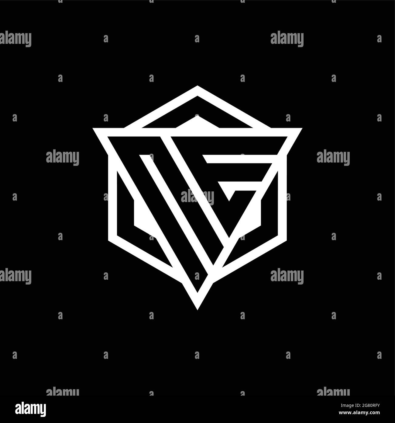 NE logo monogram with triangle and hexagon shape combination isolated ...