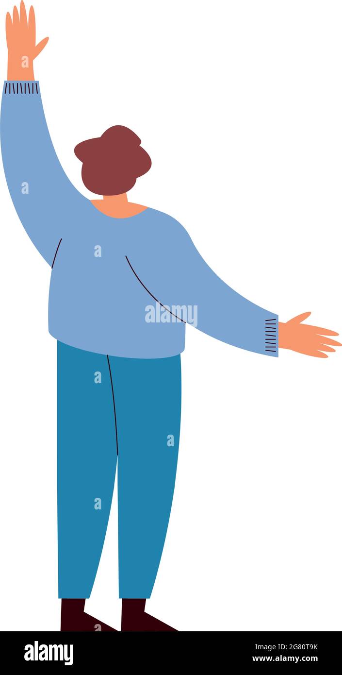 woman left handed lifting hand Stock Vector Image & Art - Alamy