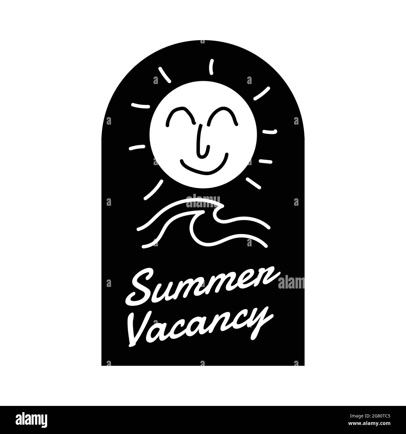 Summer Vacancy with sun and wave illustration logo design Stock Vector ...
