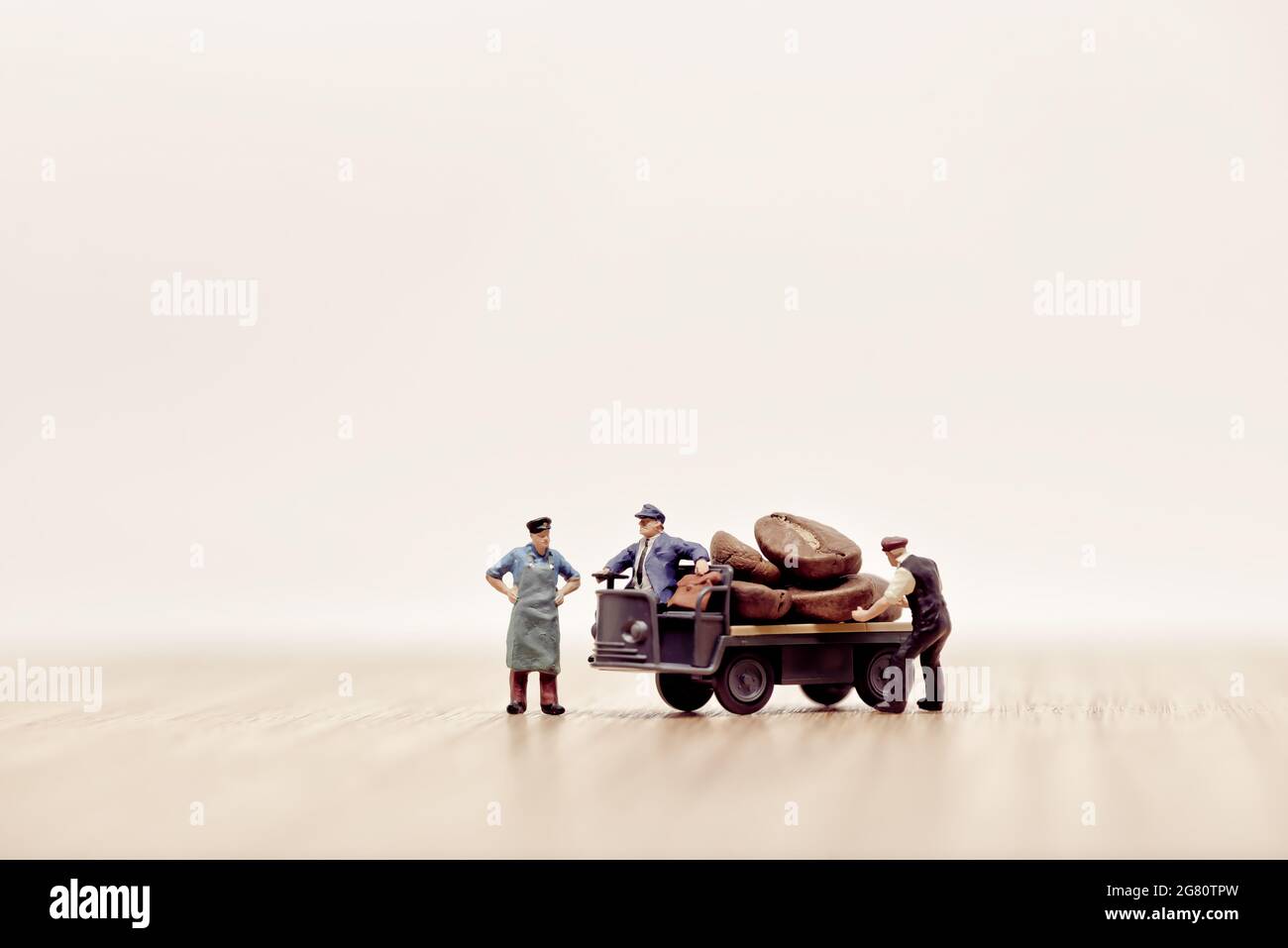 Truck loaded with roasted coffee beans. Coffe industry concept Stock ...
