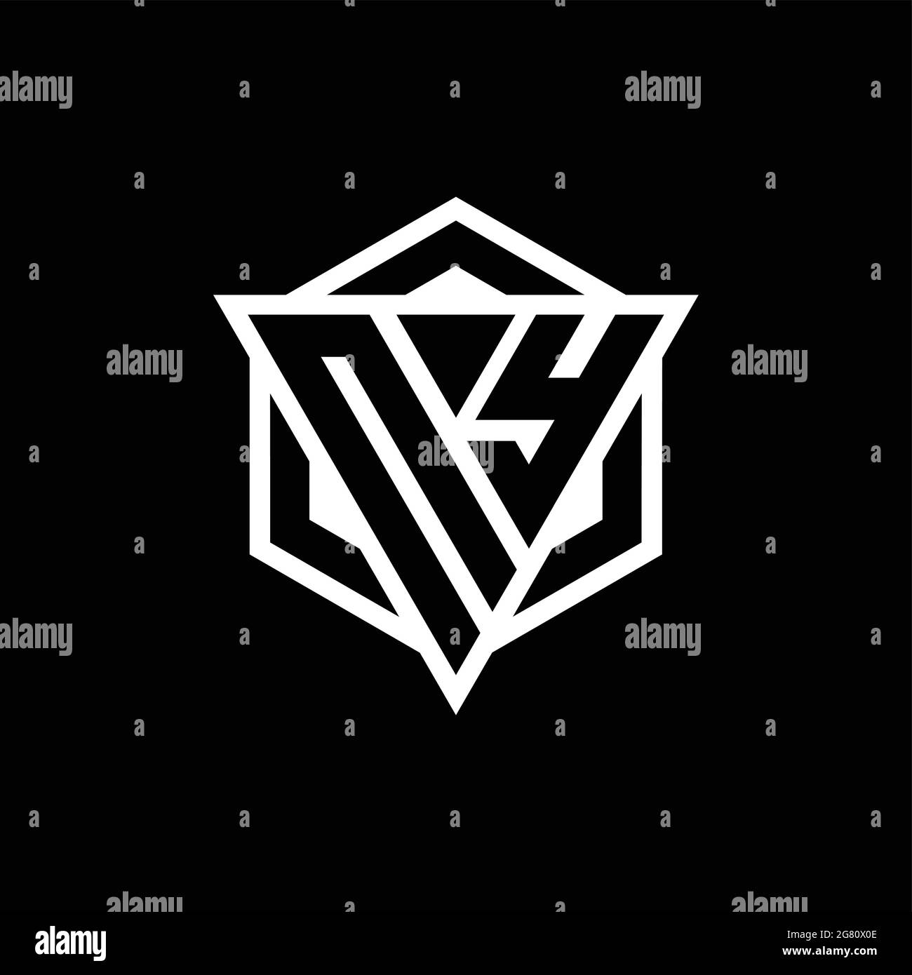 NY logo monogram with triangle and hexagon shape combination isolated ...