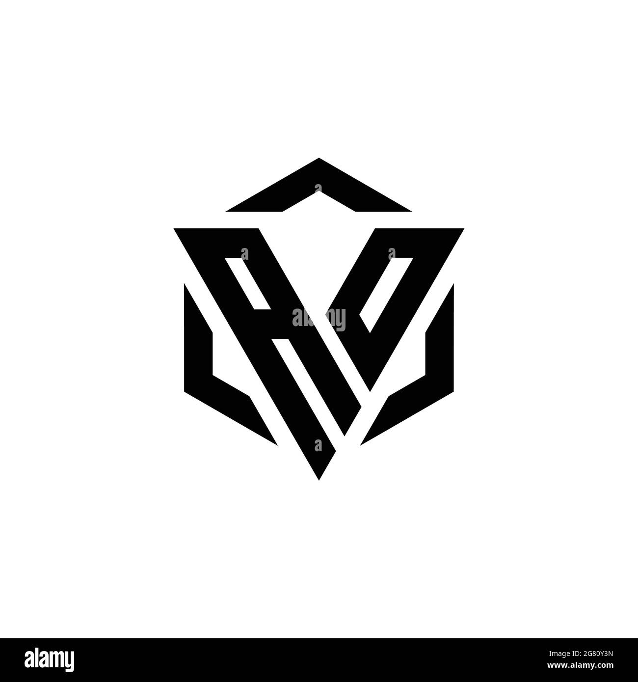 AO Logo monogram with triangle and hexagon modern design template ...