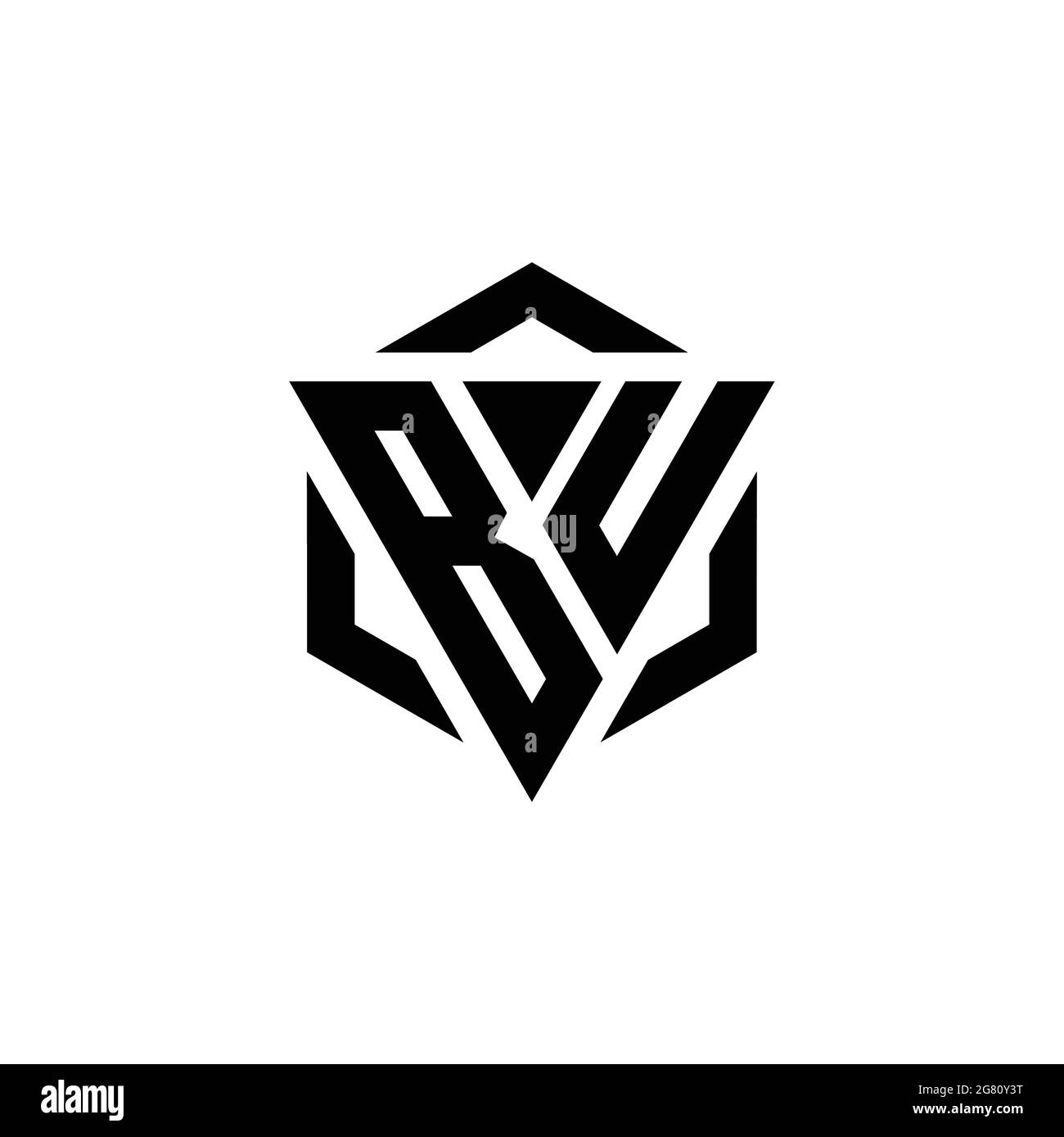 BU Logo monogram with triangle and hexagon modern design template ...