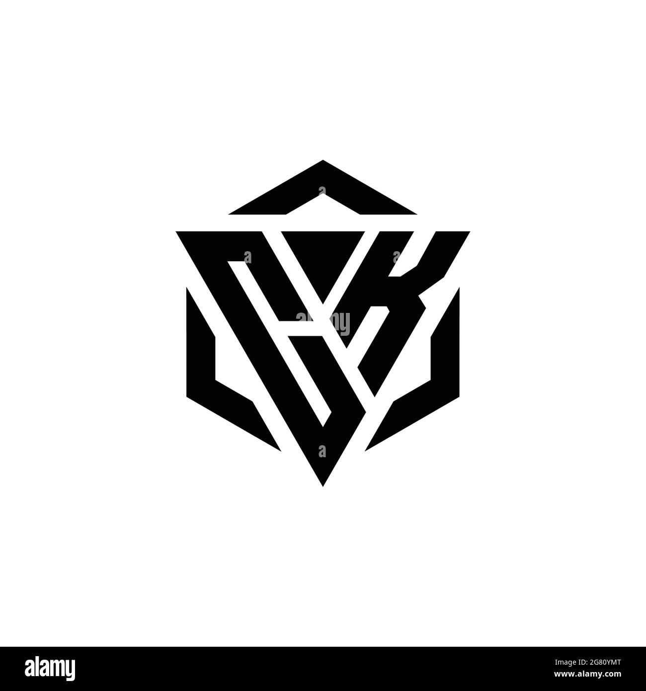 CK Logo monogram with triangle and hexagon modern design template ...