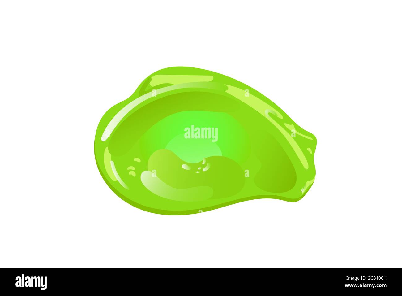 Green slime in lat cartoon style. Toxic jelly splashes, drops or stains ...