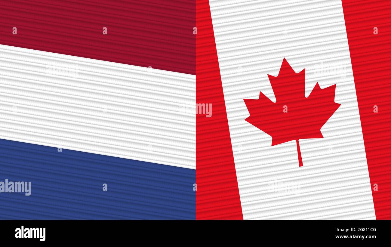 Canada and Netherlands Two Half Flags Together Fabric Texture ...