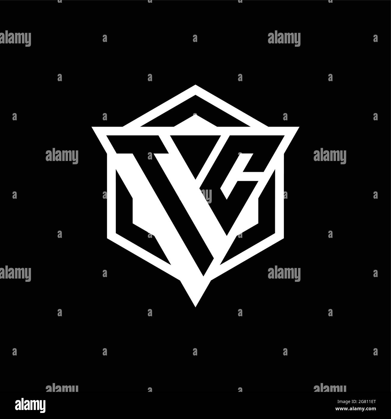 TC logo monogram with triangle and hexagon shape combination isolated ...