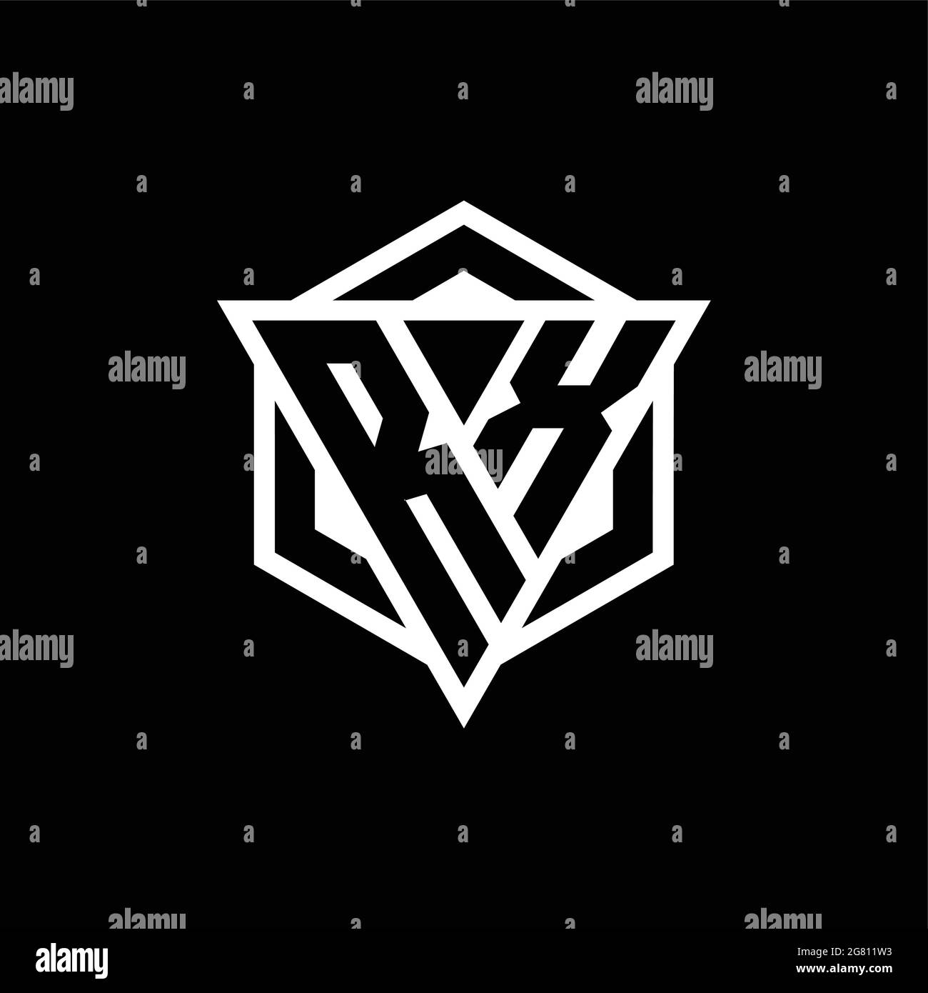 RX logo monogram with triangle and hexagon shape combination isolated ...