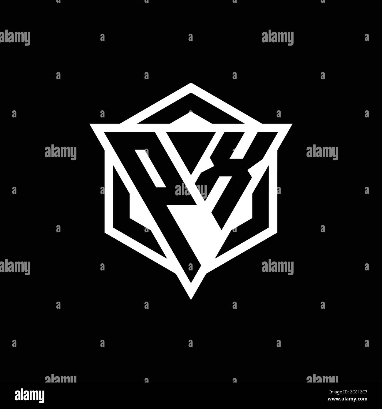 PX logo monogram with triangle and hexagon shape combination isolated ...