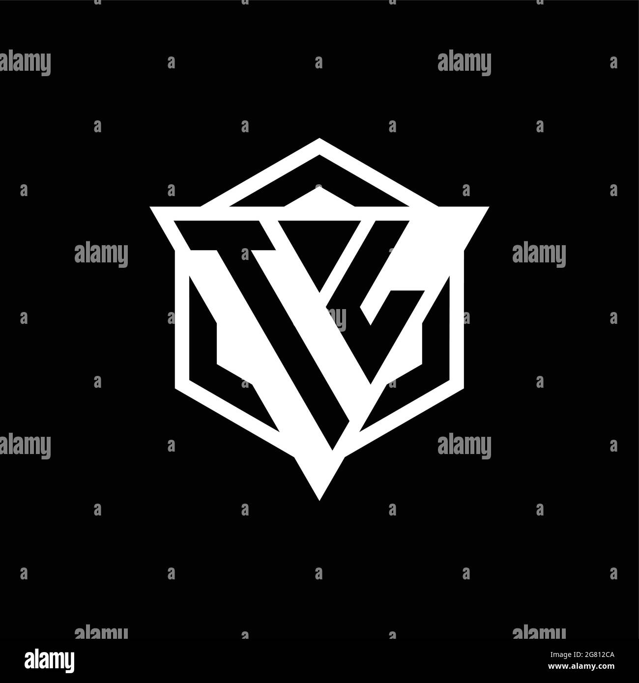 TL logo monogram with triangle and hexagon shape combination isolated ...