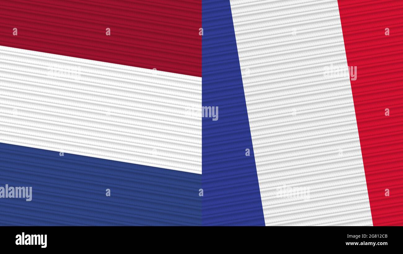 France and Netherlands Two Half Flags Together Fabric Texture ...