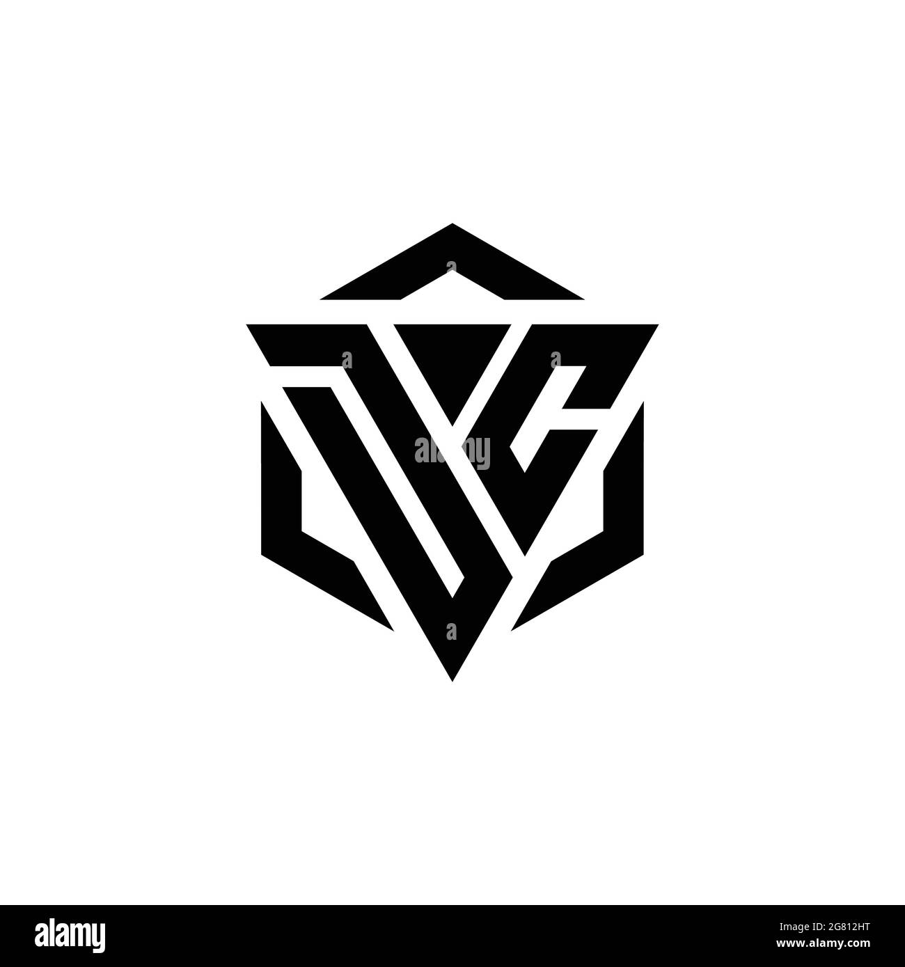 DC Logo monogram with triangle and hexagon modern design template ...