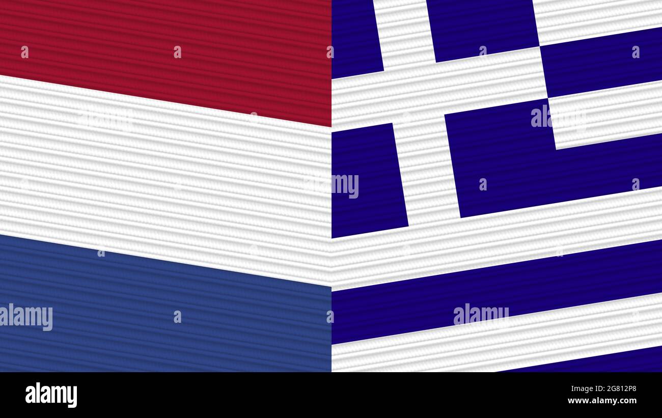 Greece and Netherlands Two Half Flags Together Fabric Texture ...