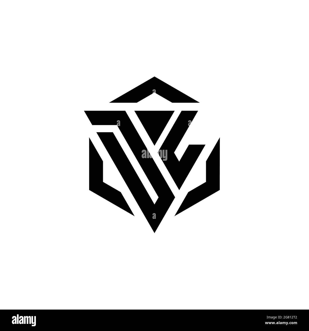 DL Logo monogram with triangle and hexagon modern design template ...