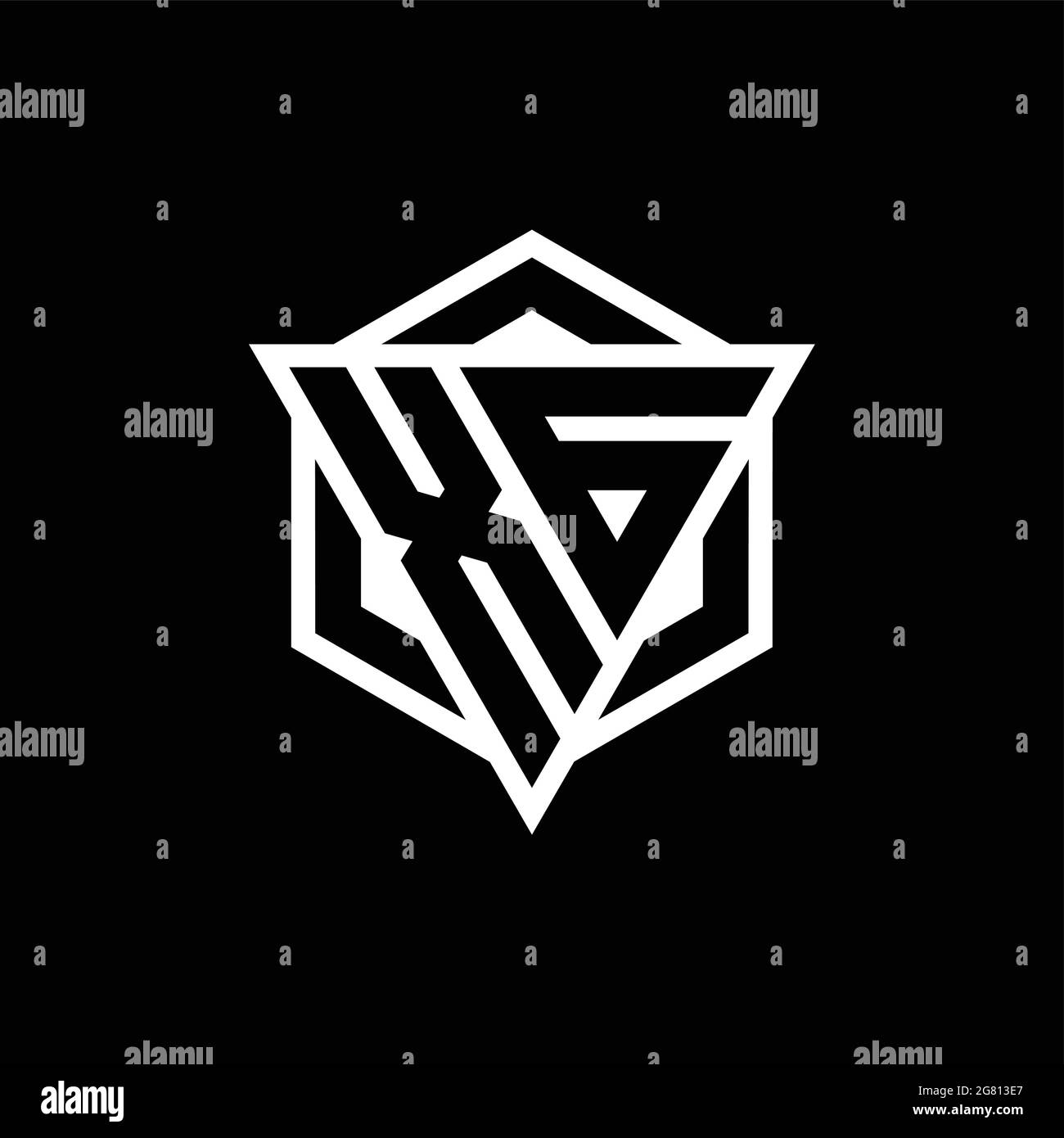 XG logo monogram with triangle and hexagon shape combination isolated ...