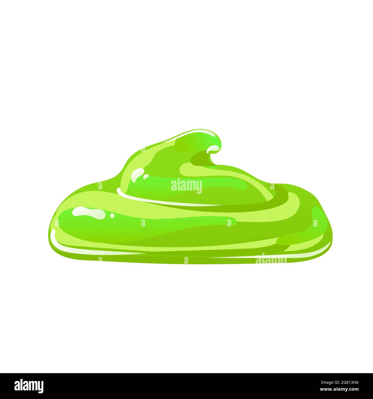 Green slime in lat cartoon style. Toxic jelly splashes, drops or stains ...