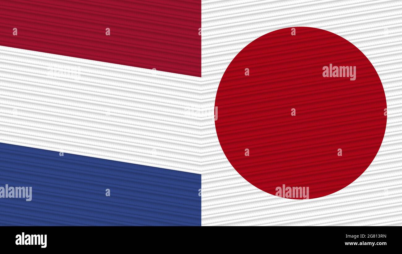 Japan and Netherlands Two Half Flags Together Fabric Texture ...