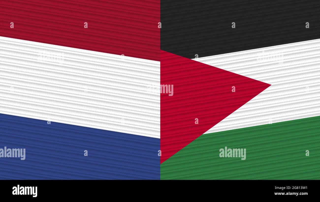 Jordan and Netherlands Two Half Flags Together Fabric Texture ...