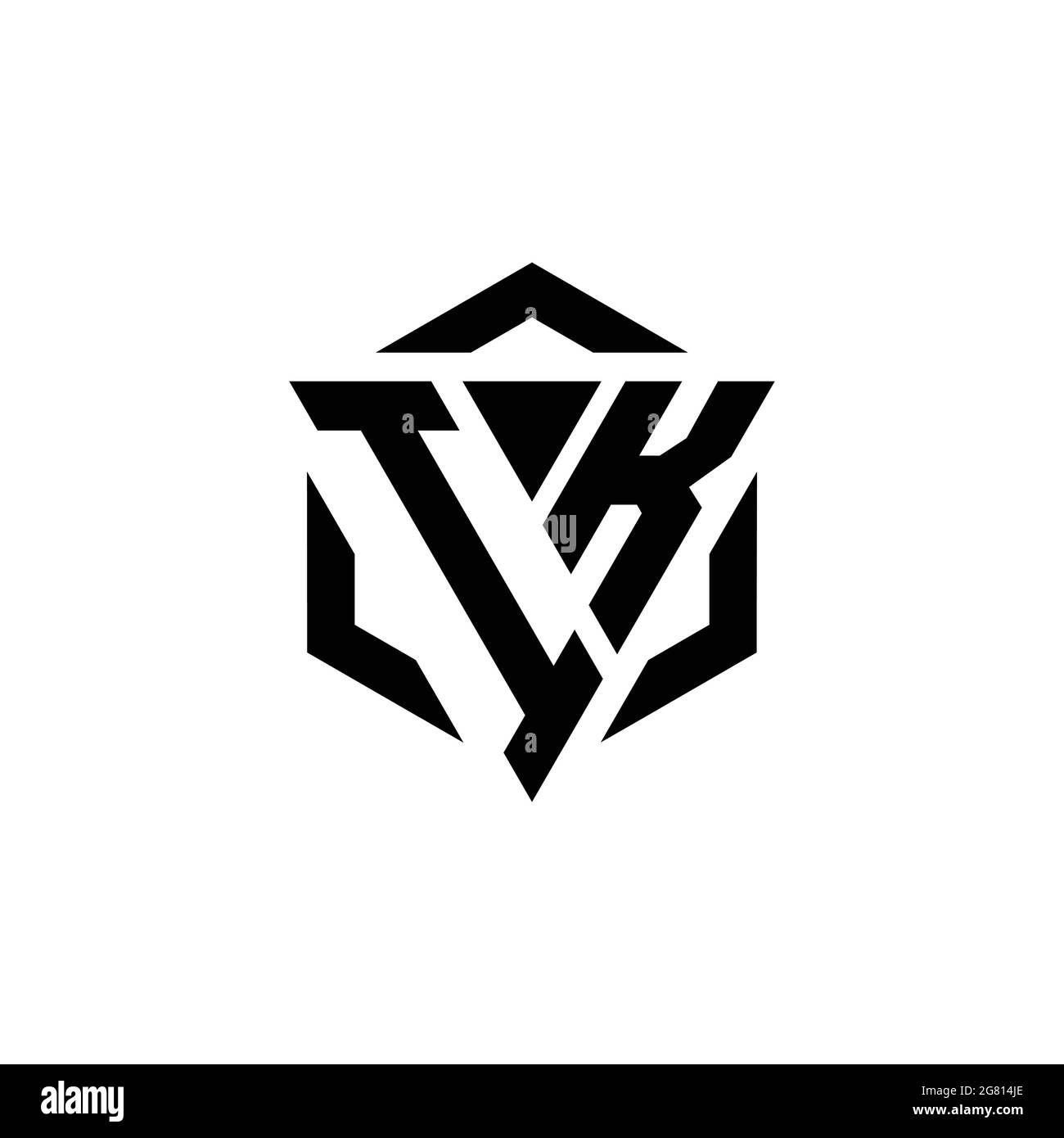 IK Logo monogram with triangle and hexagon modern design template ...