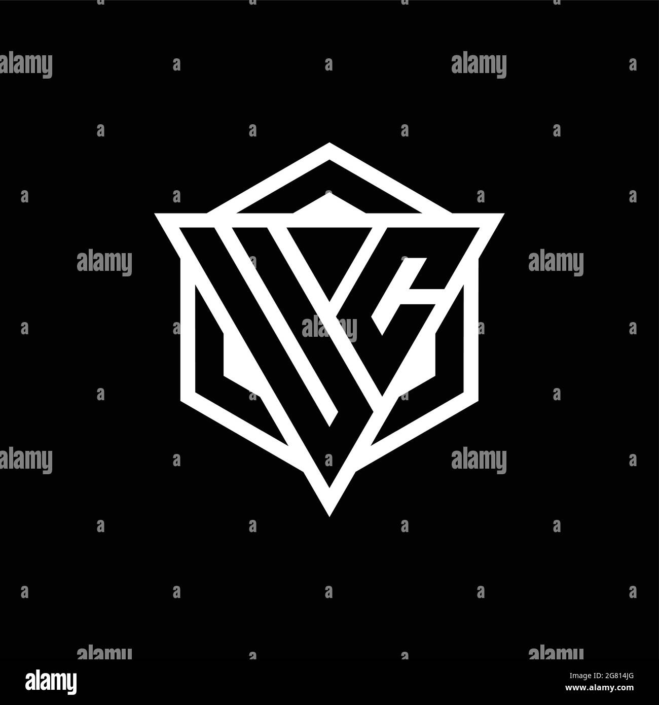 UC logo monogram with triangle and hexagon shape combination isolated ...