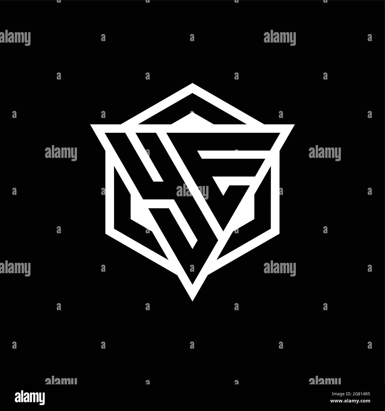 YE logo monogram with triangle and hexagon shape combination isolated ...