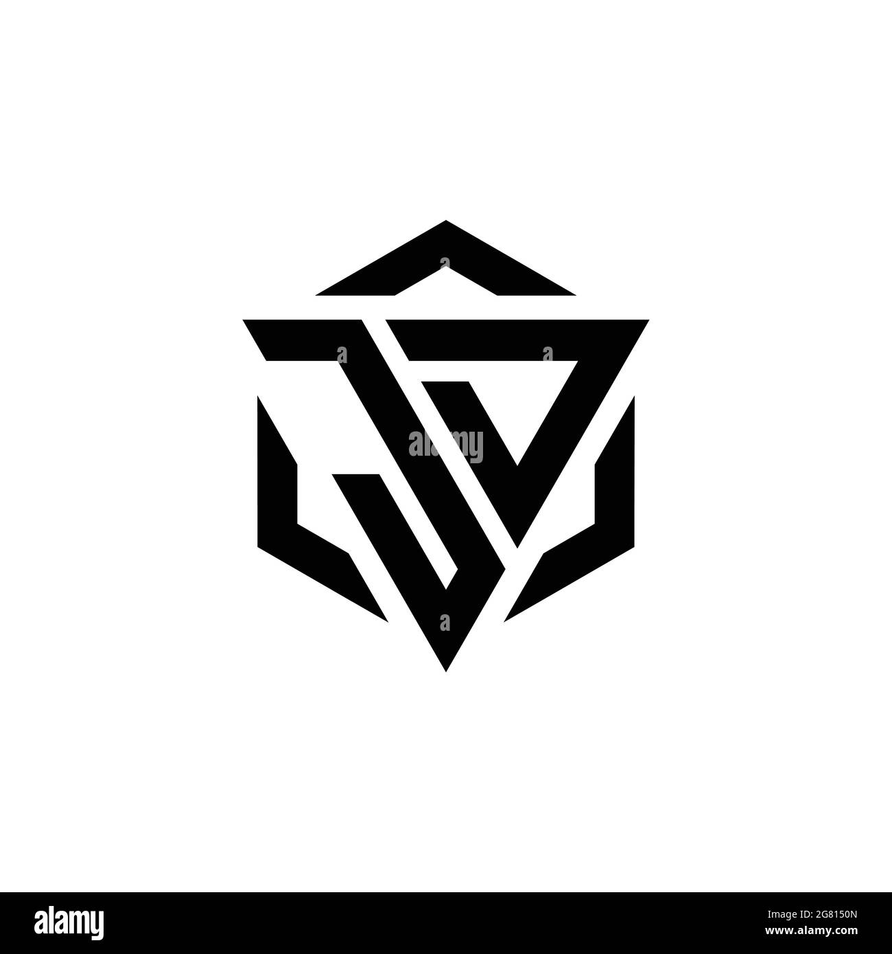 JD Logo monogram with triangle and hexagon modern design template ...