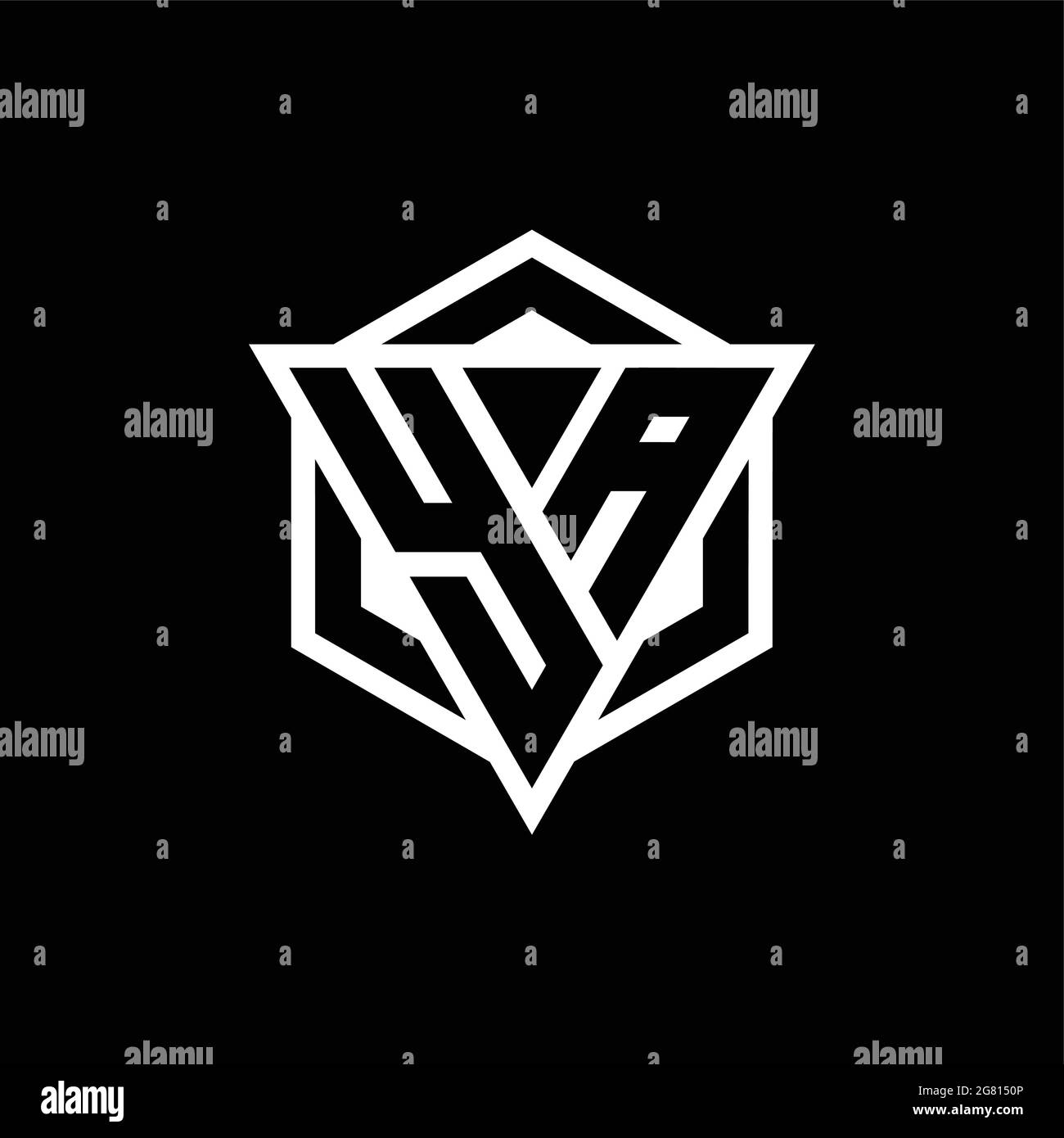 YA logo monogram with triangle and hexagon shape combination isolated ...