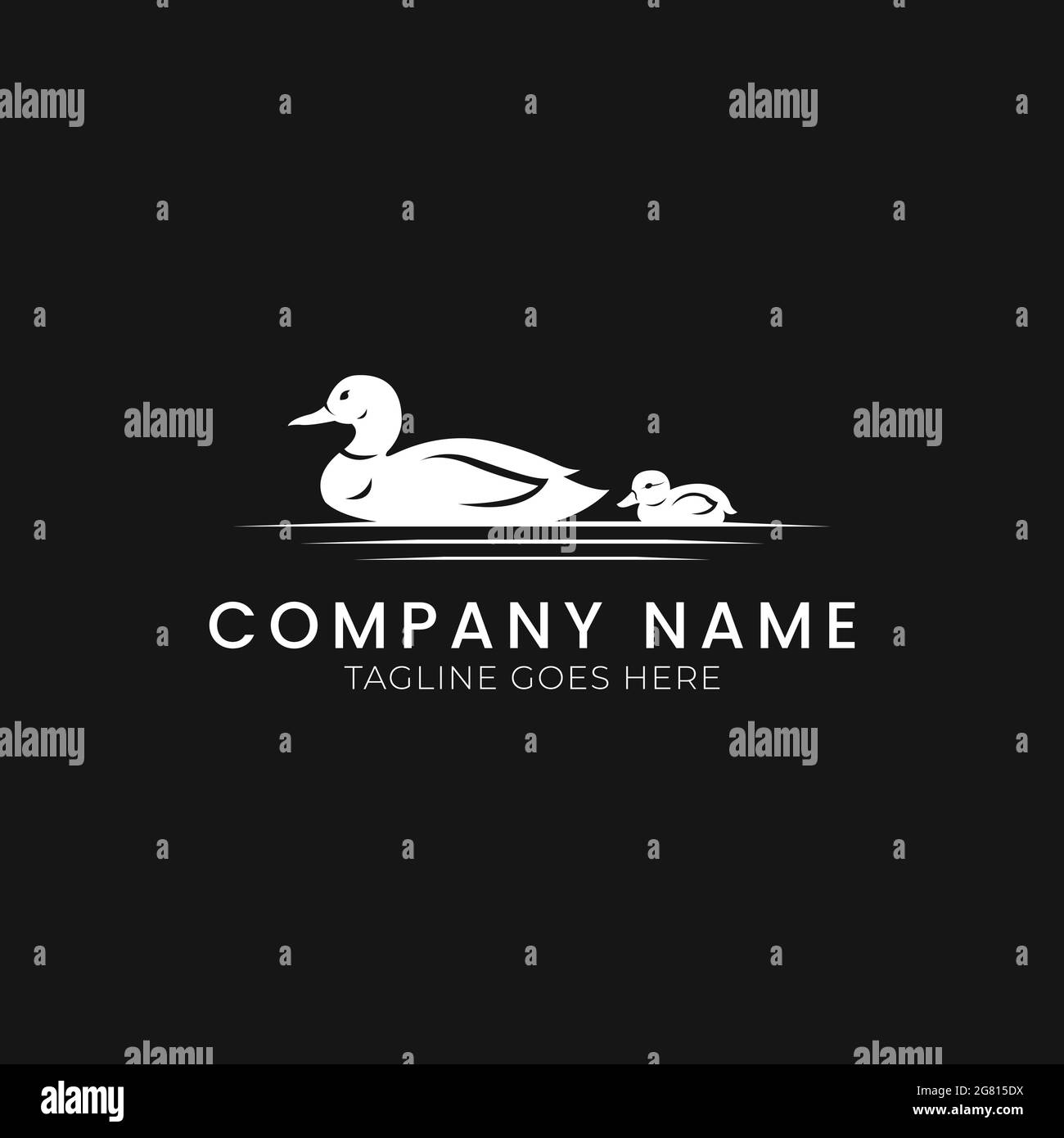 Duck logo vector illustration design template, mother duck with ...