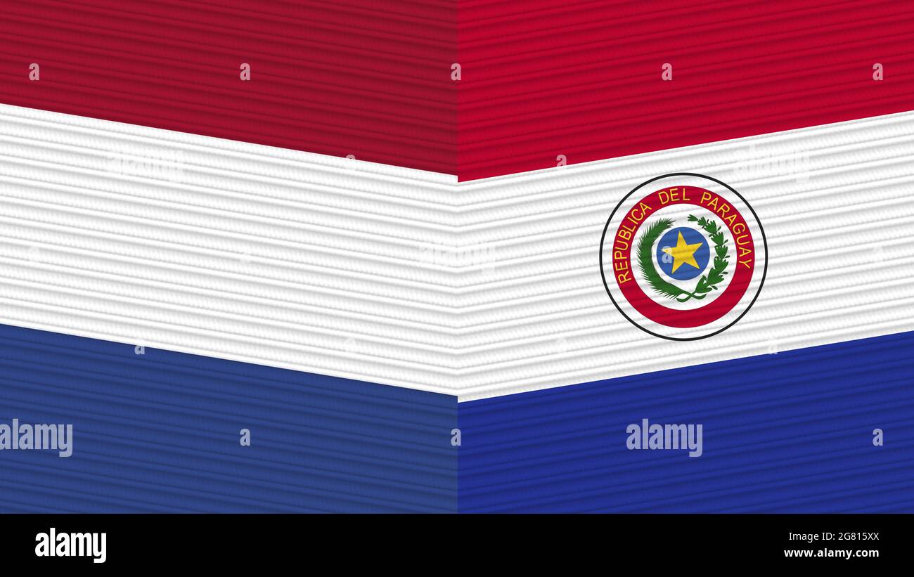 Paraguay and Netherlands Two Half Flags Together Fabric Texture ...