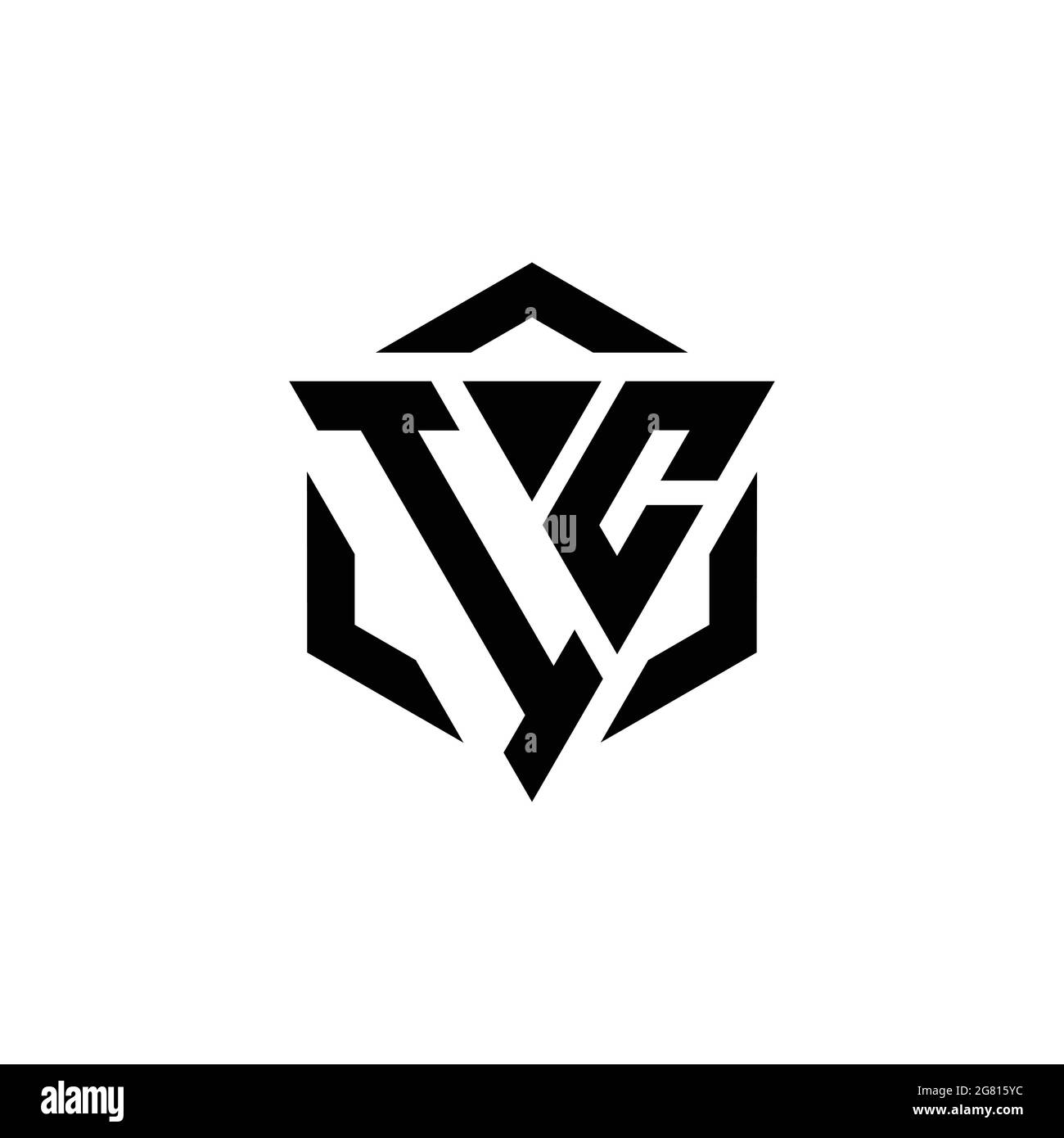 IC Logo monogram with triangle and hexagon modern design template ...