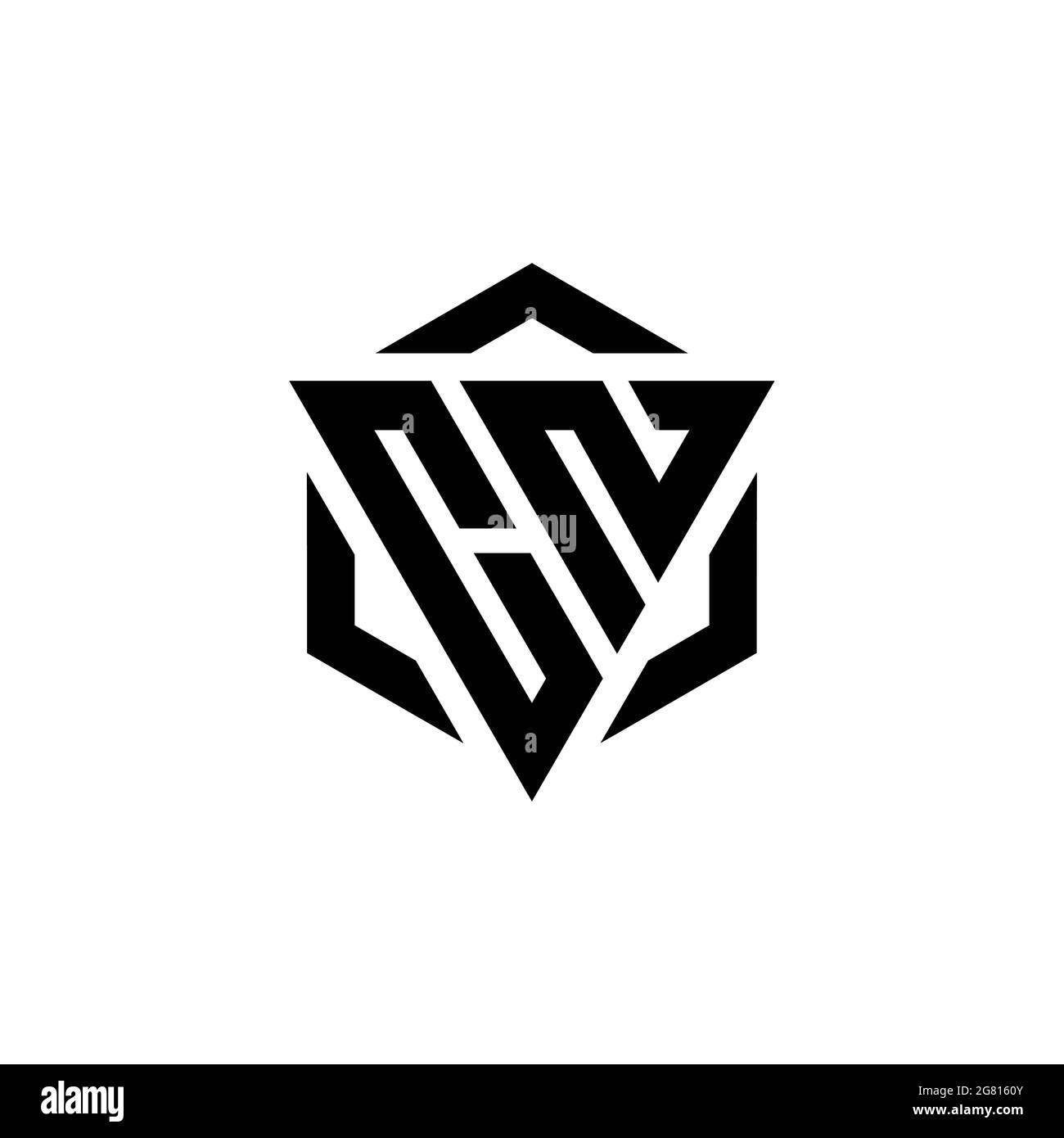 CN Logo monogram with triangle and hexagon modern design template isolated on white background ...