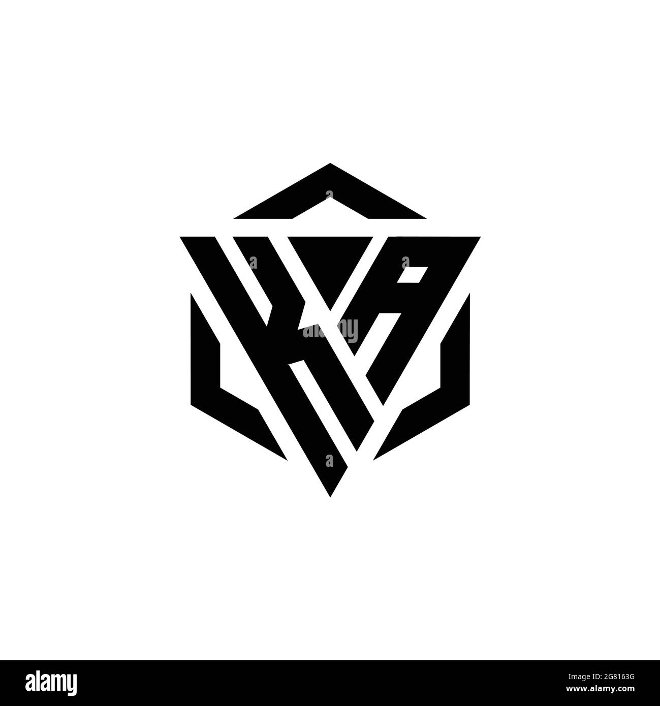 KA Logo monogram with triangle and hexagon modern design template ...