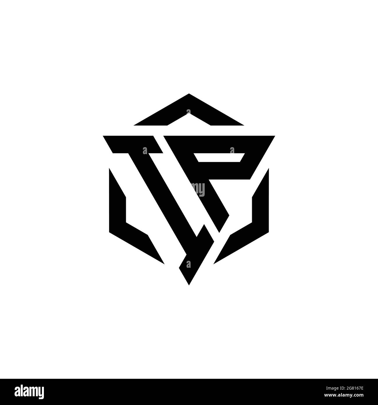 IP Logo monogram with triangle and hexagon modern design template ...