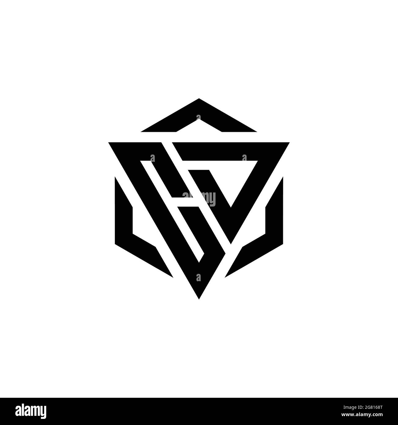 CD Logo monogram with triangle and hexagon modern design template ...