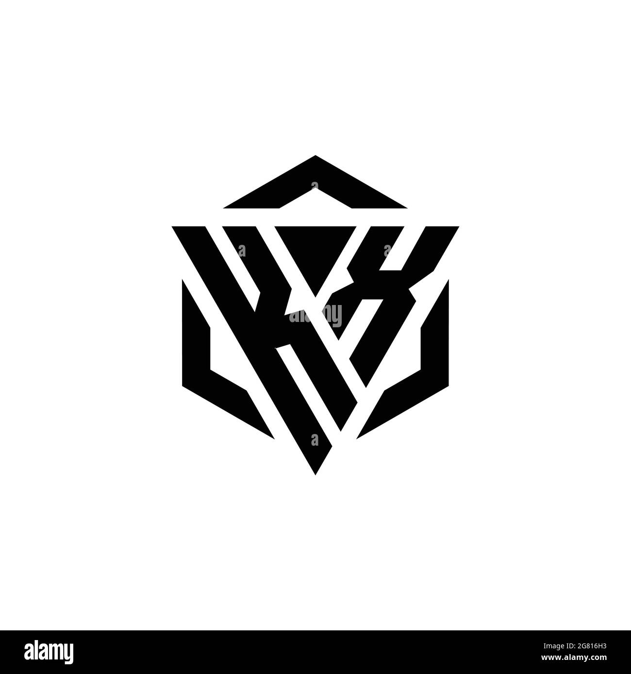 KX Logo monogram with triangle and hexagon modern design template ...