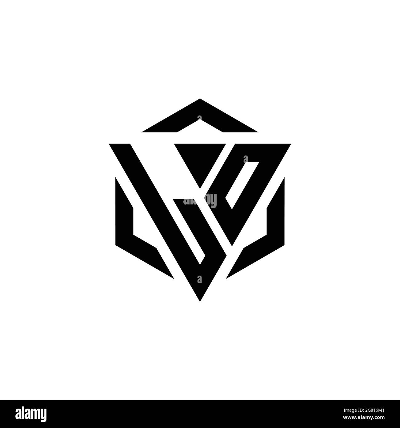 LO Logo monogram with triangle and hexagon modern design template ...