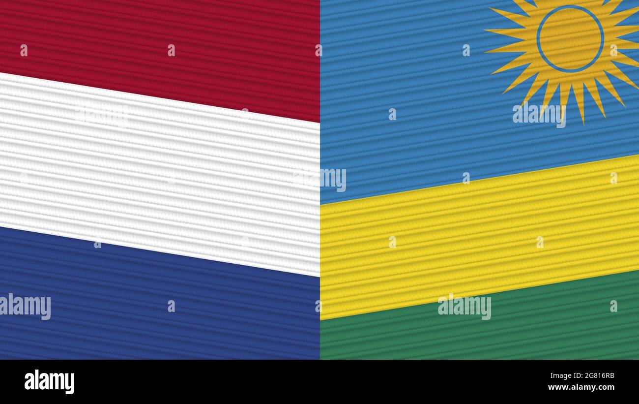 Rwanda and Netherlands Two Half Flags Together Fabric Texture ...