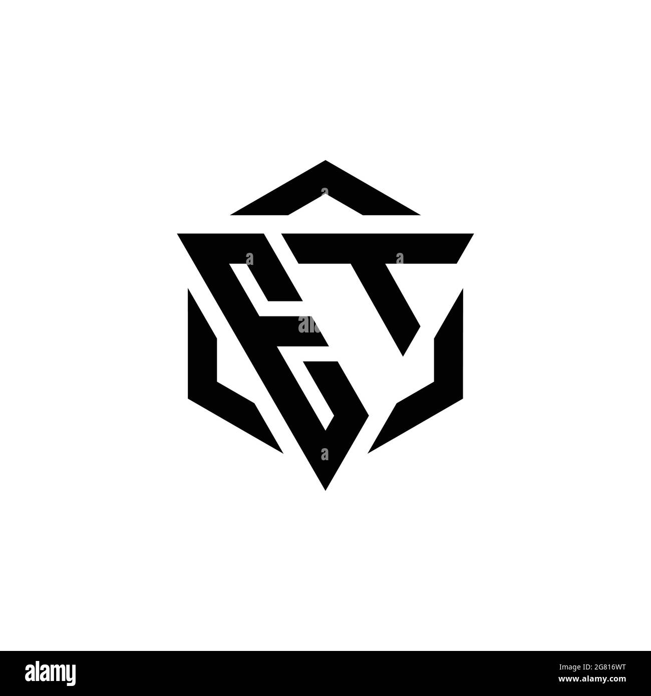 ET Logo monogram with triangle and hexagon modern design template ...