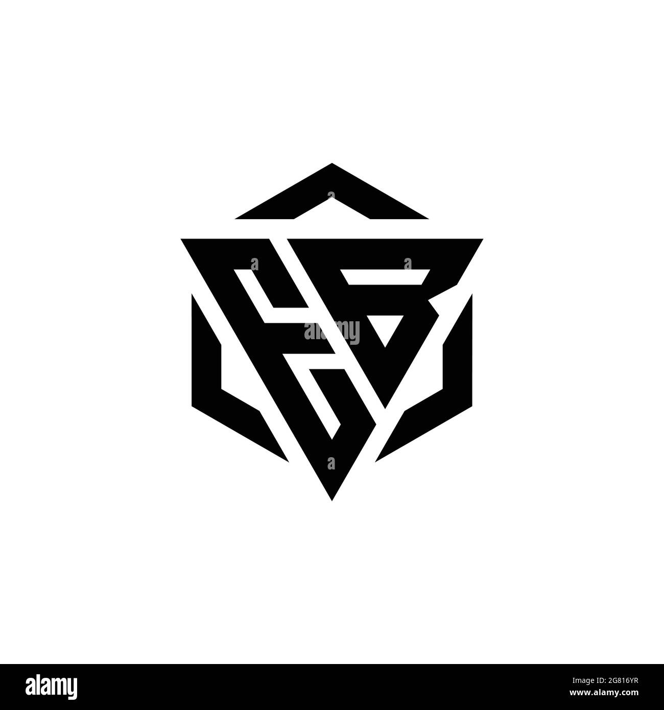 EB Logo monogram with triangle and hexagon modern design template ...