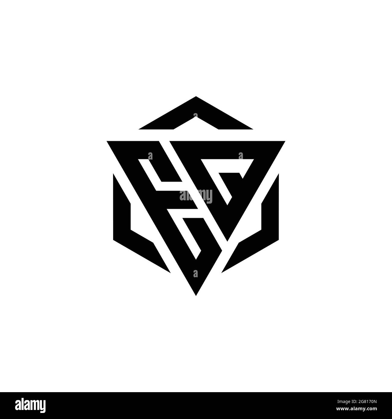 EQ Logo monogram with triangle and hexagon modern design template ...