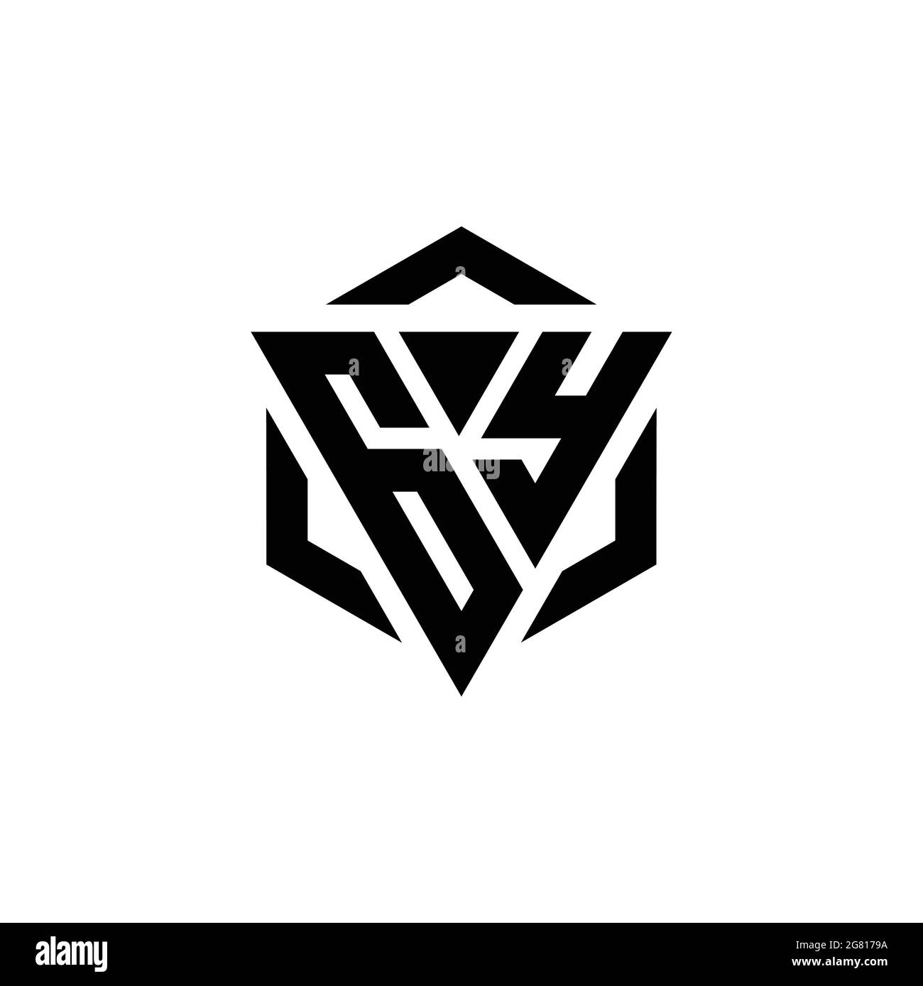 GY Logo monogram with triangle and hexagon modern design template isolated on white background ...