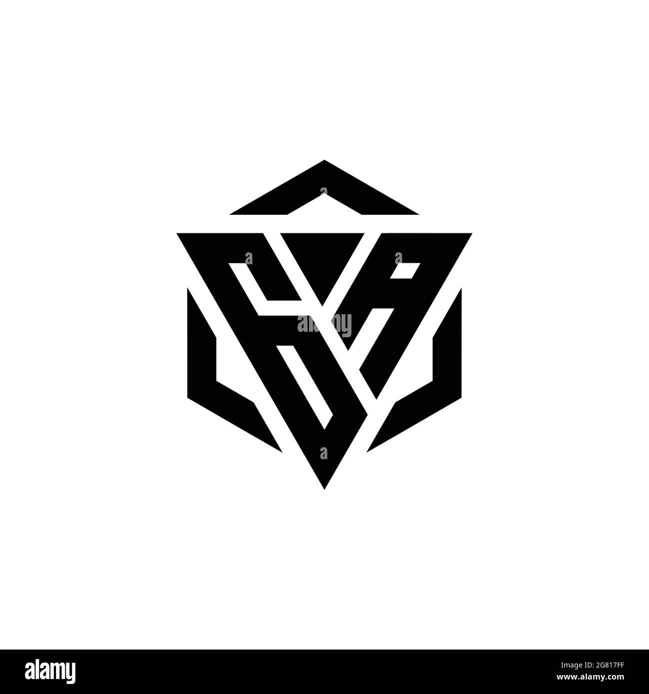 GA Logo monogram with triangle and hexagon modern design template ...
