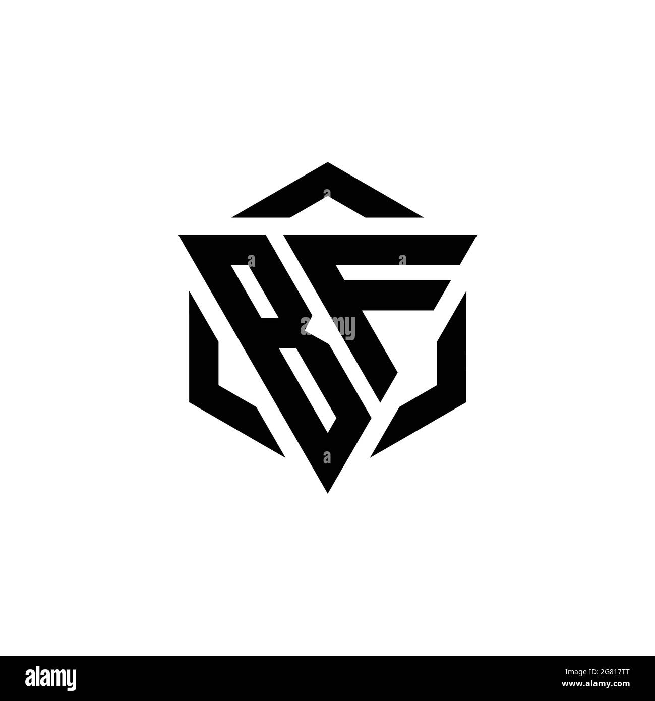 BF Logo monogram with triangle and hexagon modern design template ...